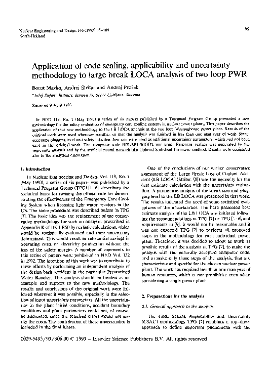 (PDF) Application of code scaling, applicability and uncertainty ...