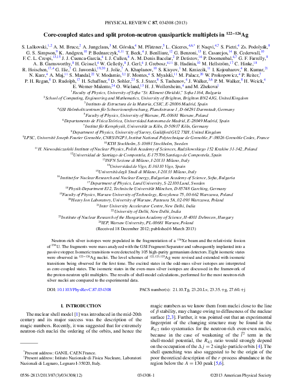 (PDF) Core-coupled states and split proton-neutron quasiparticle ...