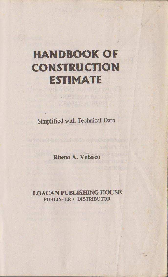(PDF) Handbook of Construction Estimate