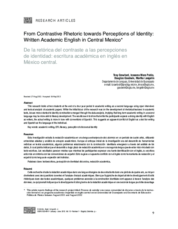 (PDF) From Contrastive Rhetoric towards Perceptions of Identity ...