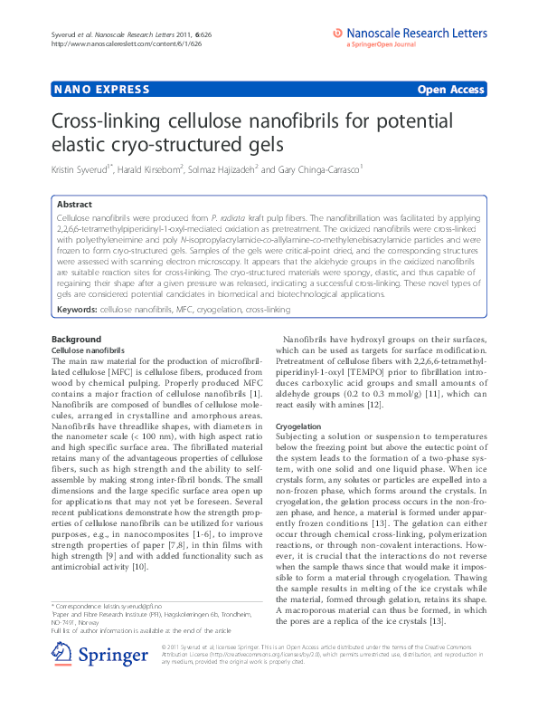 (PDF) Cross-linking cellulose nanofibrils for potential elastic cryo ...