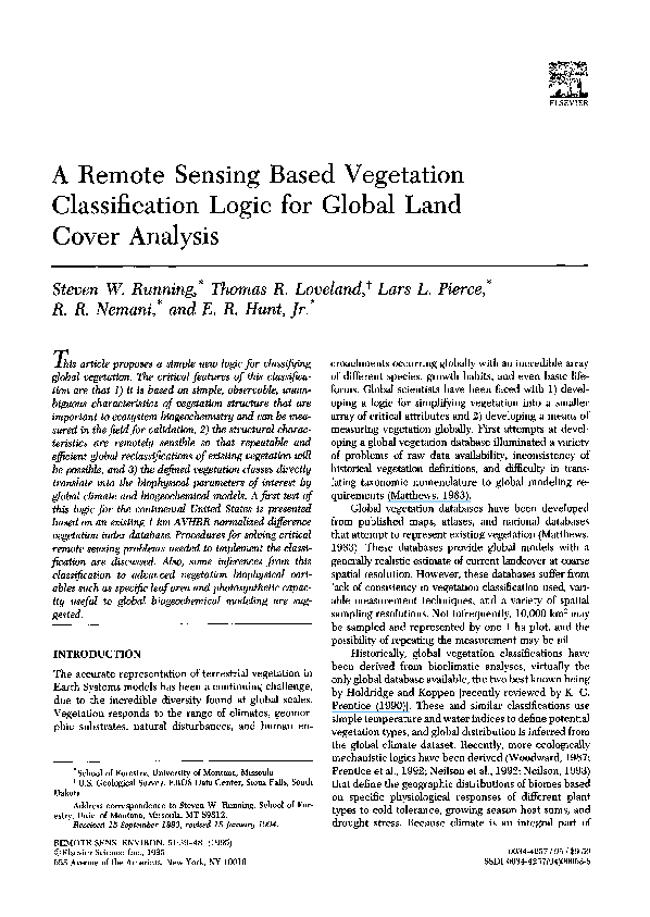 (PDF) A remote sensing based vegetation classification logic for global ...