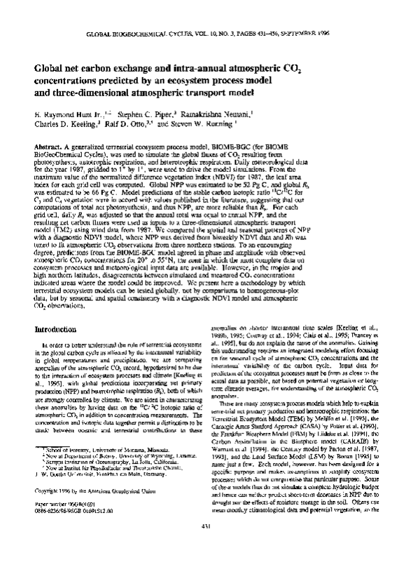 (PDF) Global net carbon exchange and intra-annual atmospheric CO 2 concentrations predicted by ...