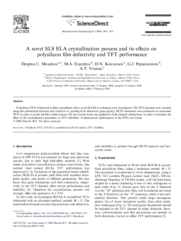 (PDF) A novel SLS ELA crystallization process and its effects on ...