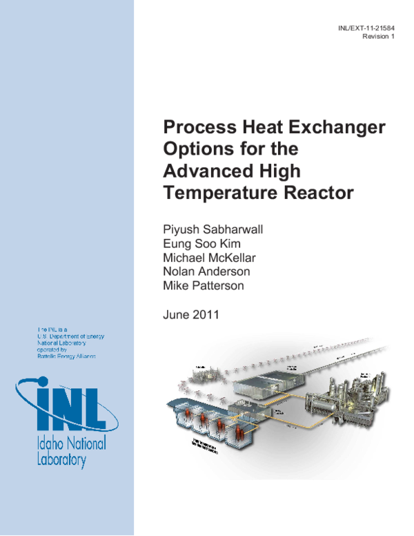 (PDF) Process Heat Exchanger Options for the Advanced High Temperature ...
