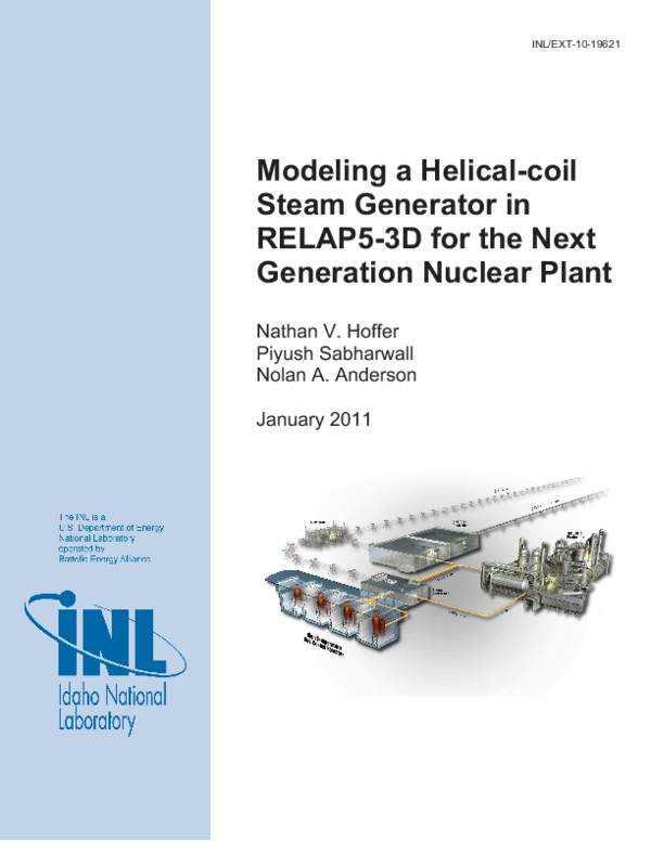 (PDF) Modeling a Helical-coil Steam Generator in RELAP5-3D for the Next ...