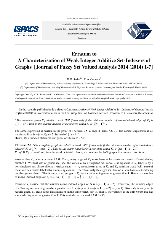 (PDF) Erratum: Weak IASI Characterization Correction