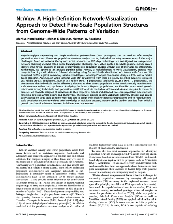 (PDF) NetView: A High-Definition Network-Visualization Approach to Detect Fine-Scale Population ...