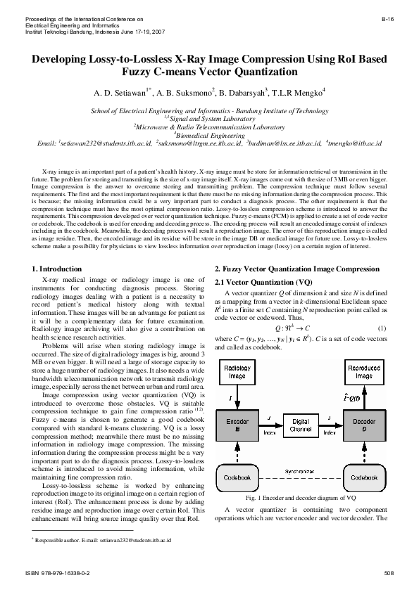 (PDF) Developing Lossy-to-Lossless X-Ray Image Compression Using RoI Based Fuzzy C-means Vector ...