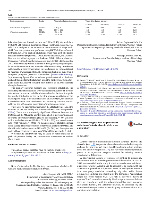 (PDF) Adjunctive analgesia with acupuncture for reduction of anterior ...