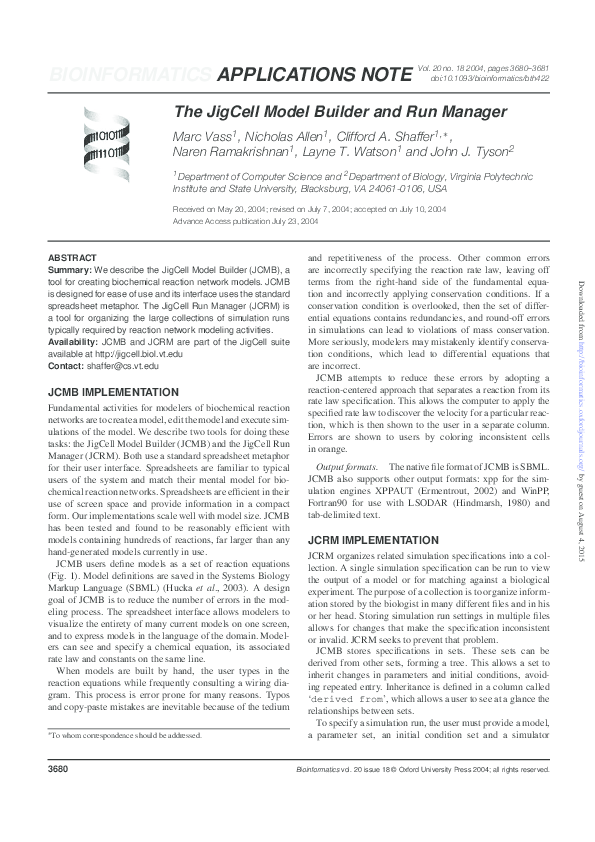 (PDF) The JigCell Model Builder and Run Manager