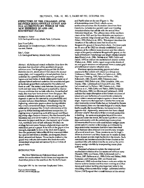 (PDF) Structure of the collision zone between Bougainville Guyot and ...