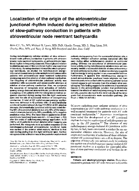 (PDF) Localization of the origin of the atrioventricular junctional rhythm induced during ...