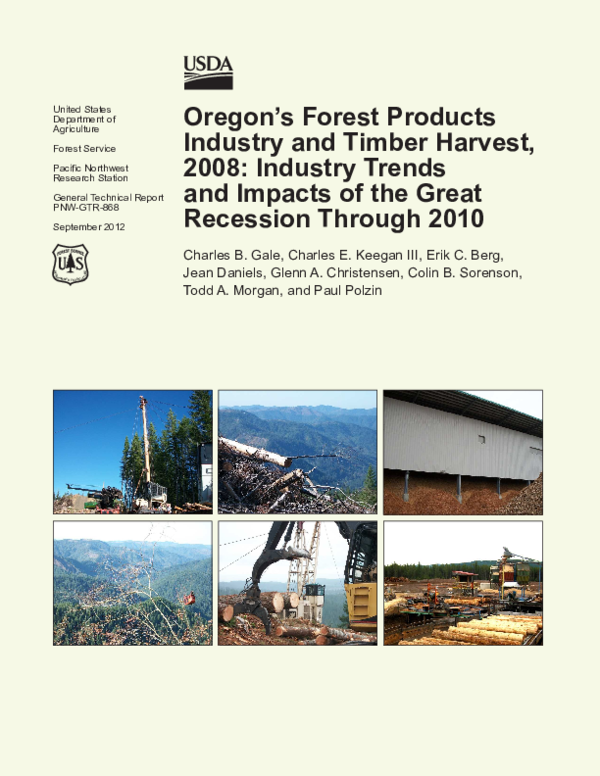 (PDF) Oregon's Forest Products Industry and Timber Harvest, 2008 ...