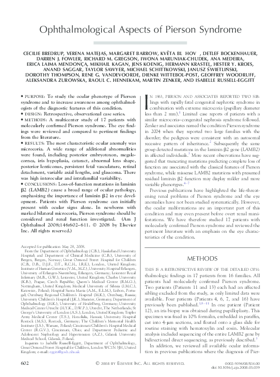 (PDF) AJKD Atlas of Renal Pathology: Pierson Syndrome | Behzad Najafian ...