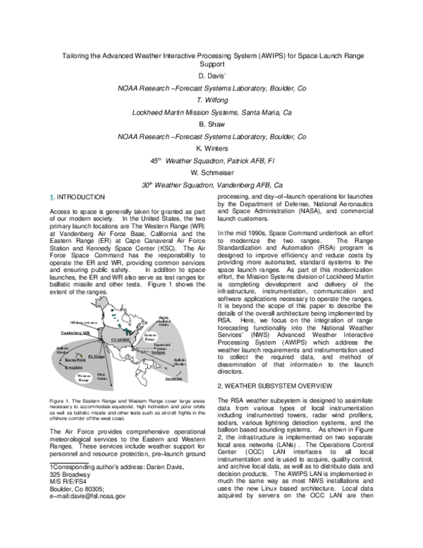 (PDF) Tailoring the Advanced Weather Interactive Processing System ...