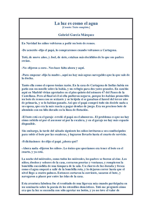 (DOC) La luz es como el agua