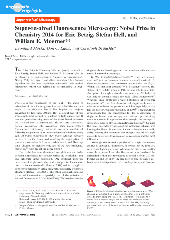 (PDF) Super-resolved fluorescence microscopy: Nobel Prize in Chemistry ...
