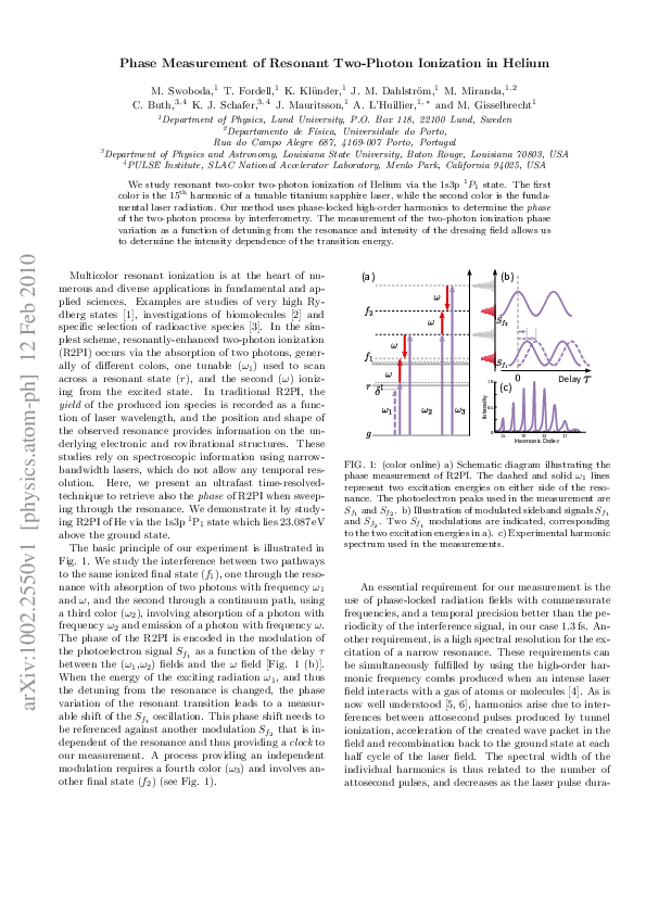 (PDF) Phase Measurement of Resonant Two-Photon Ionization in Helium