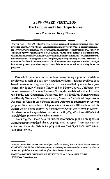 (PDF) SUPERVISED VISITATION