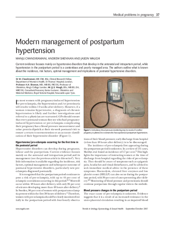 (PDF) Modern management of postpartum hypertension