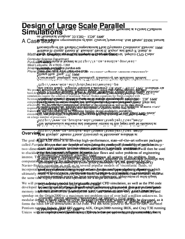 (PDF) Design of large-scale parallel simulations