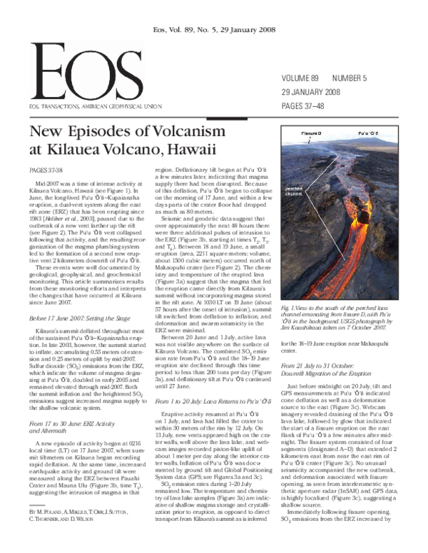 (PDF) New Episodes of Volcanism at Kilauea Volcano, Hawaii