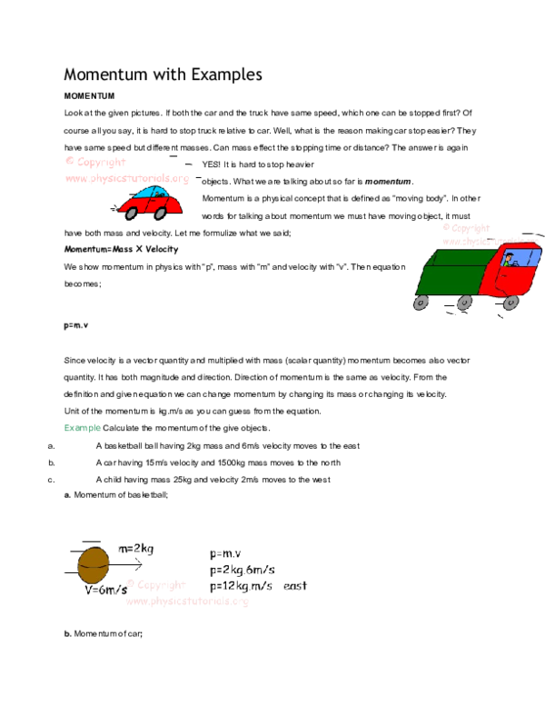(DOC) Momentum with Examples