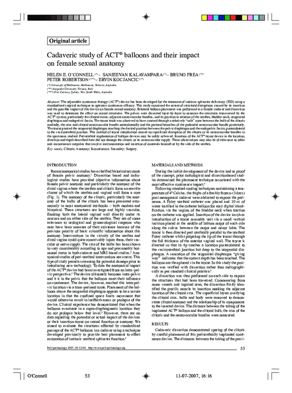 (PDF) Cadaveric study of ACT ® balloons and their impact on female ...