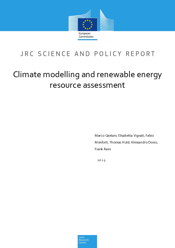(PDF) Climate modelling and renewable energy resource assessment