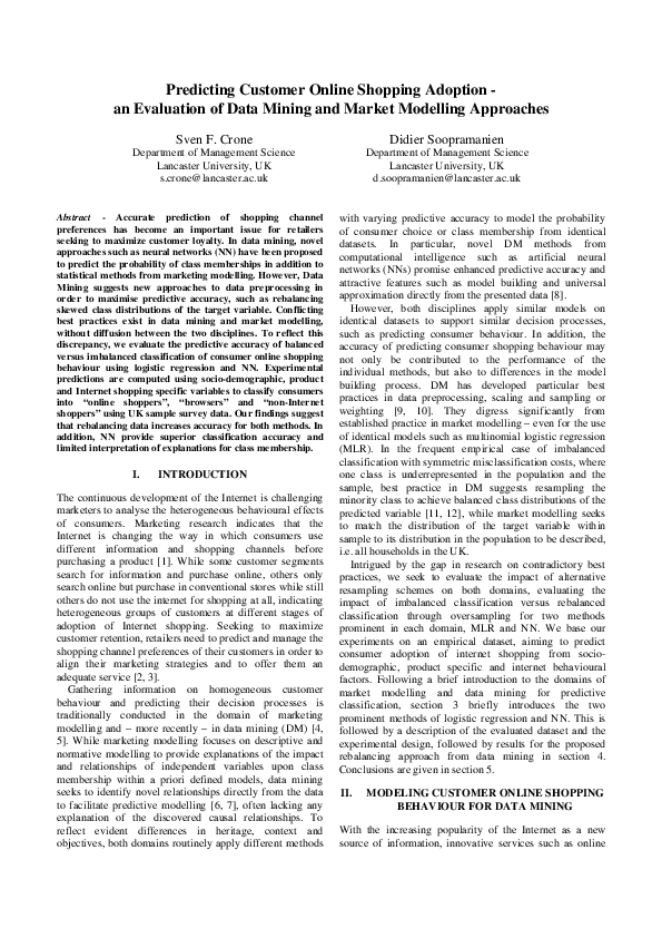 Pdf Predicting Customer Online Shopping Adoption An Evaluation Of