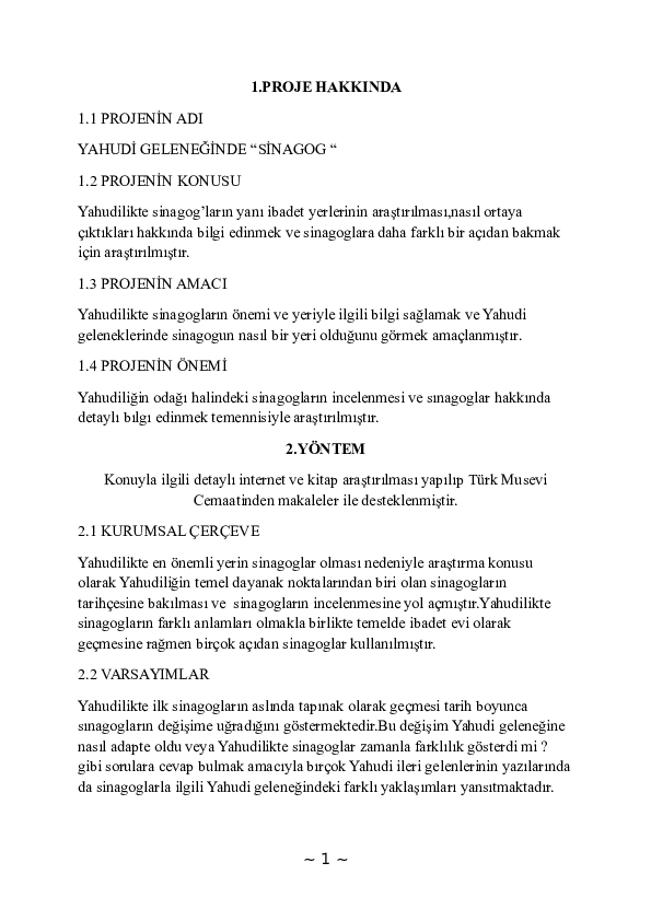 (DOC) PROJE HAKKINDA