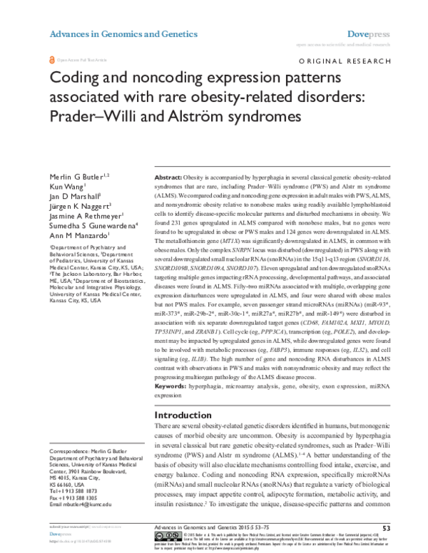 Pdf Coding And Noncoding Expression Patterns Associated With Rare