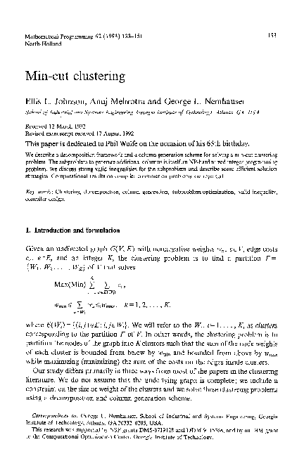 (PDF) Min-cut clustering