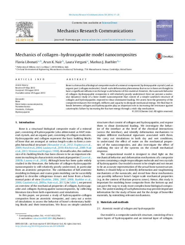 (PDF) Collagen-Hydroxyapatite Nanocomposite Mechanics