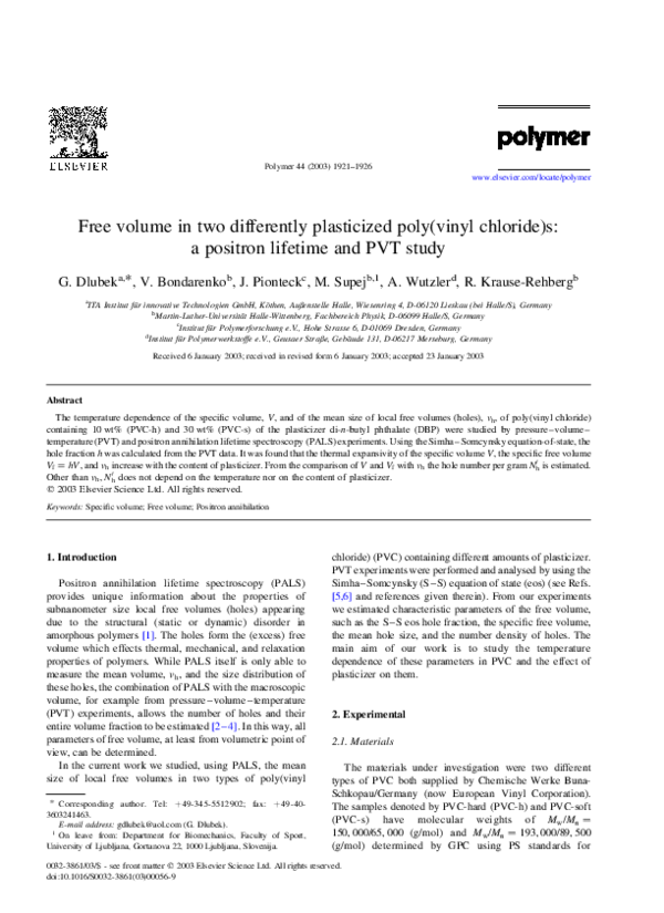 (PDF) Free volume in two differently plasticized poly(vinyl chloride)s ...