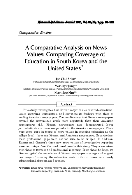 (PDF) A Comparative Analysis on News Values: Comparing Coverage of ...