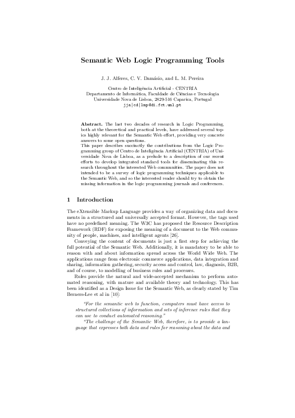 (PDF) Semantic Web Logic Programming Tools