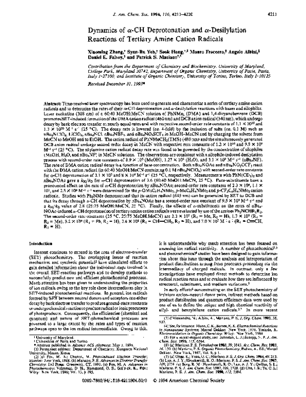 (PDF) Dynamics of .alpha.-CH Deprotonation and .alpha.-Desilylation ...