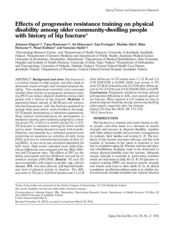 (PDF) Effects of progressive resistance training on physical disability ...