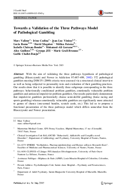 (PDF) Towards a Validation of the Three Pathways Model of Pathological ...