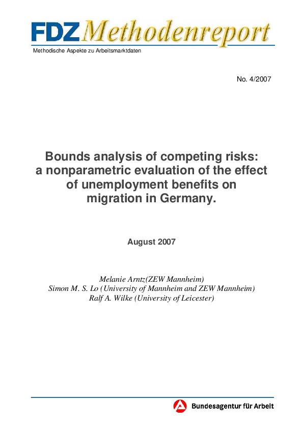 (PDF) Bounds Analysis of Competing Risks: A Nonparametric Evaluation of ...