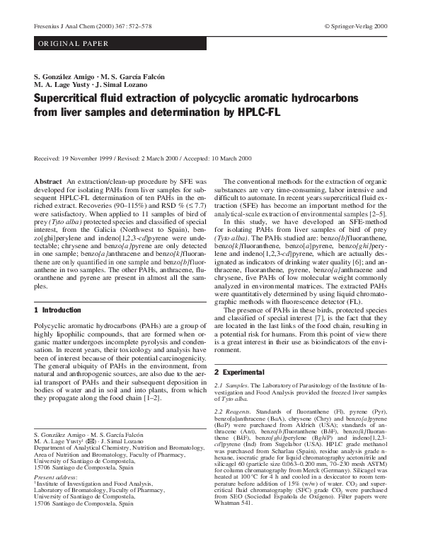 (PDF) Supercritical fluid extraction of polycyclic aromatic hydrocarbons from marine sediments ...