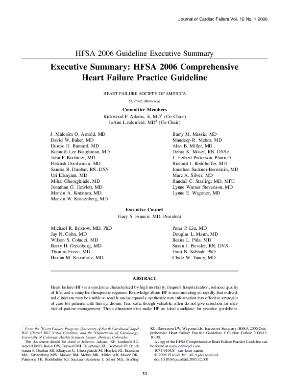 (PDF) HFSA 2006 Guideline Executive Summary Executive Summary: HFSA ...