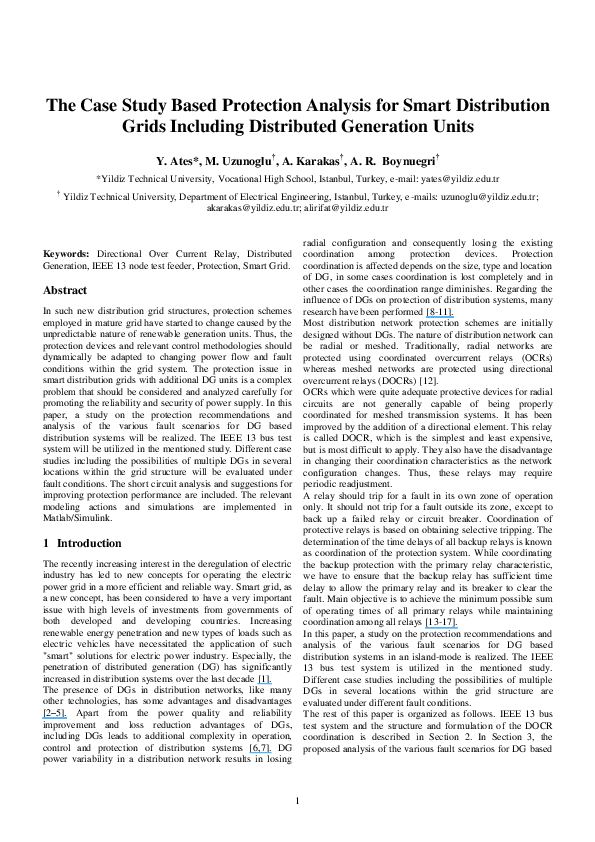 (PDF) The Case Study Based Protection Analysis for Smart Distribution ...