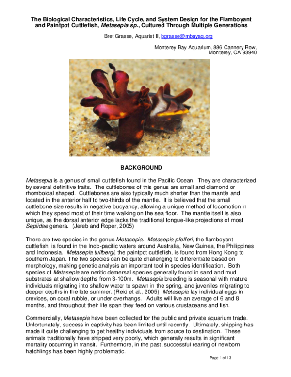 (PDF) The Biological Characteristics, Life Cycle, and System Design for ...