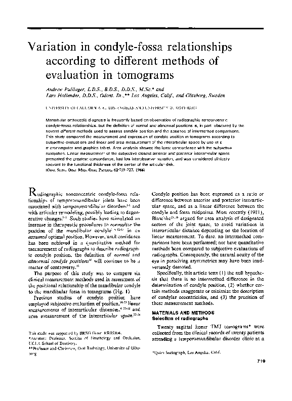 (PDF) Variation in condyle-fossa relationships according to different ...
