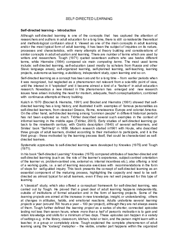 (DOC) Self-directed learning