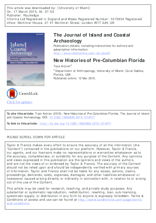 (PDF) New Histories of Pre-Columbian Florida
