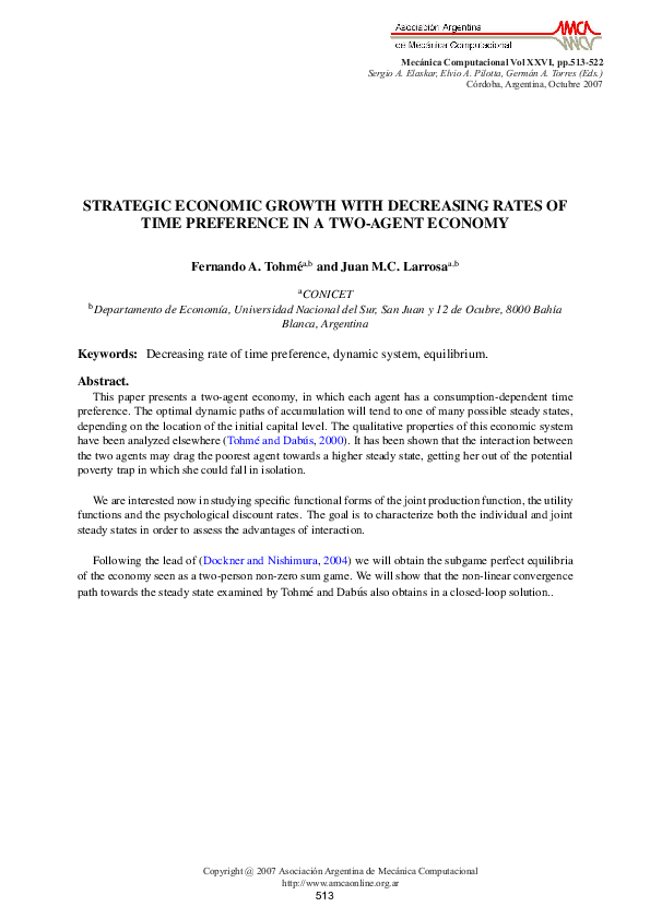 (PDF) Strategic Economic Growth With Decreasing Rates Of Time ...
